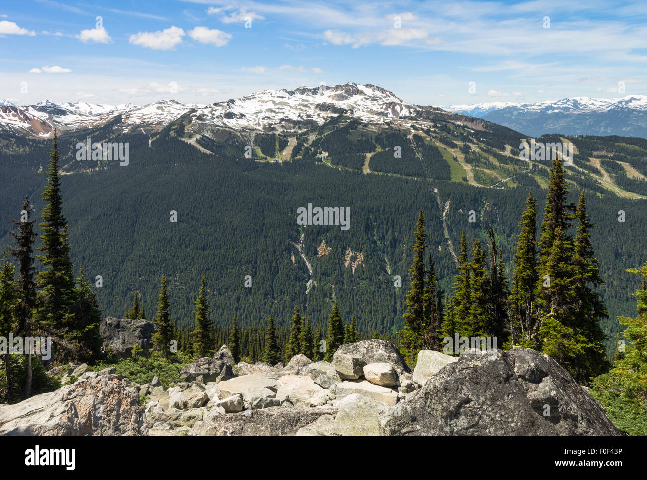 Summer view of Whistler Mountain seen from Blackcomb Mountain Alpine ...
