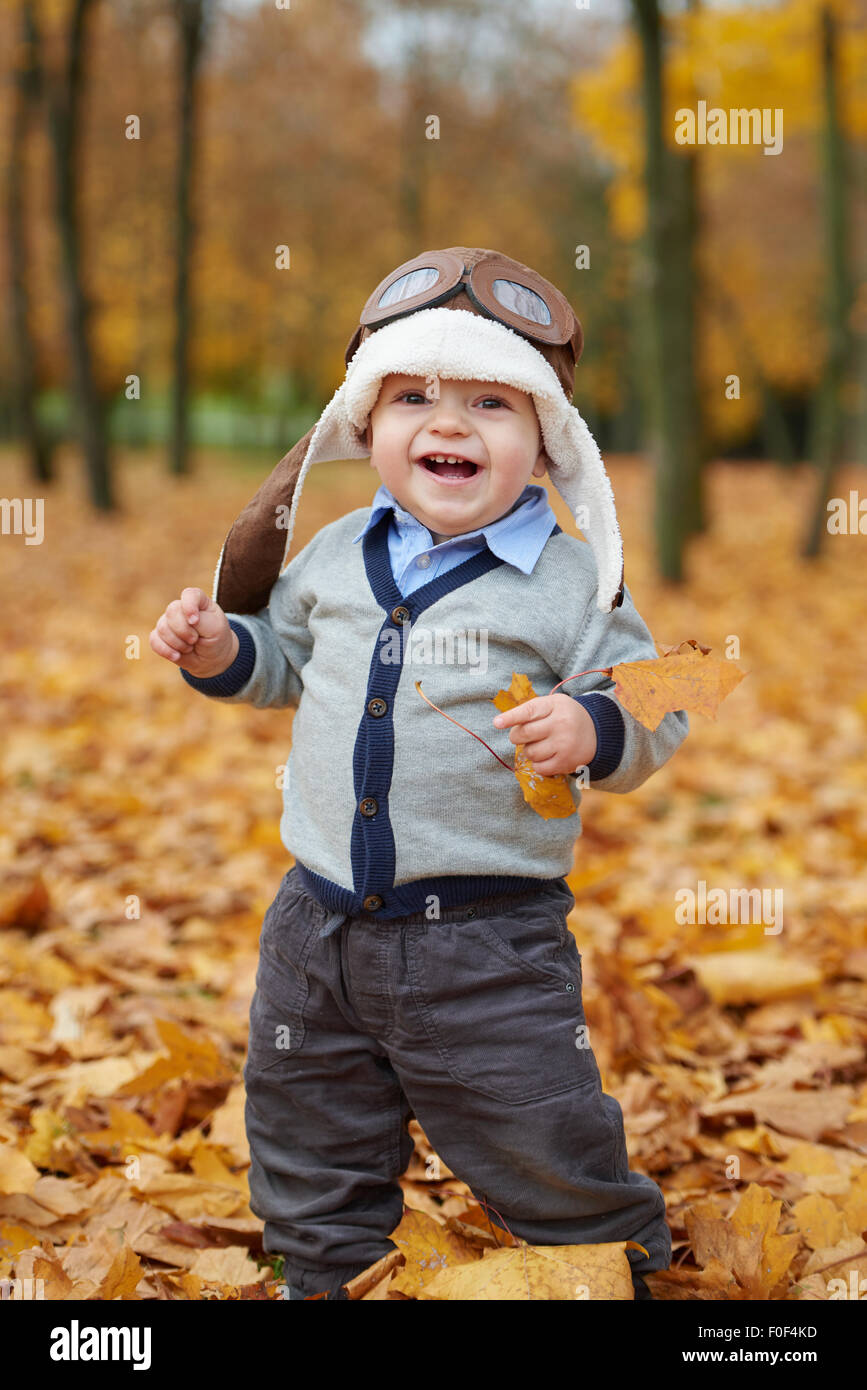 little boy in helmet pilot Stock Photo - Alamy