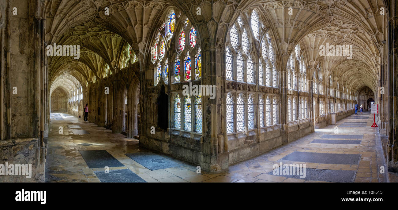 Cloisters of Gloucester Cathedral, Gloucestershire England UK. The ...