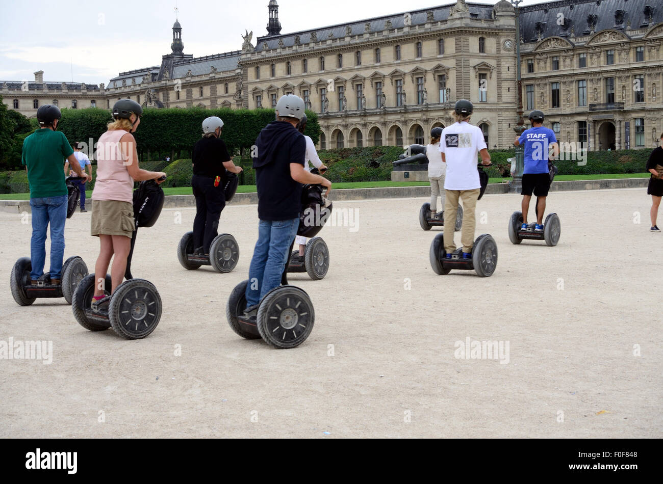 A tour party explores Paris using Segways Stock Photo - Alamy