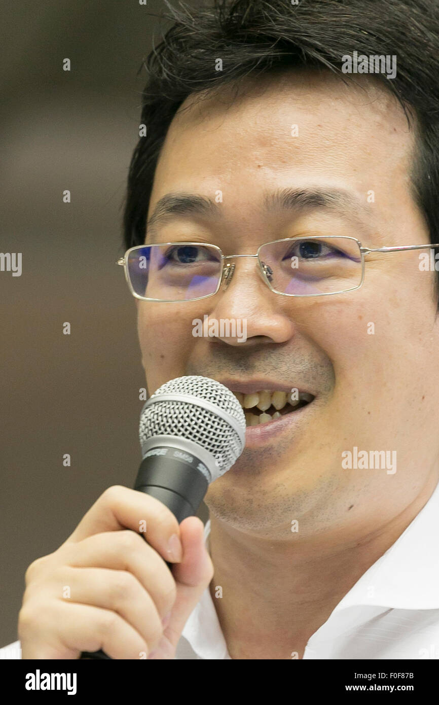 Ken Akamatsu cartoonist speaks during a symposium about the TPP ...