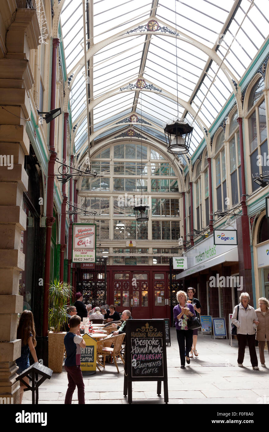 Entrance to the Borough Market, Halifax, West Yorkshire Stock Photo - Alamy