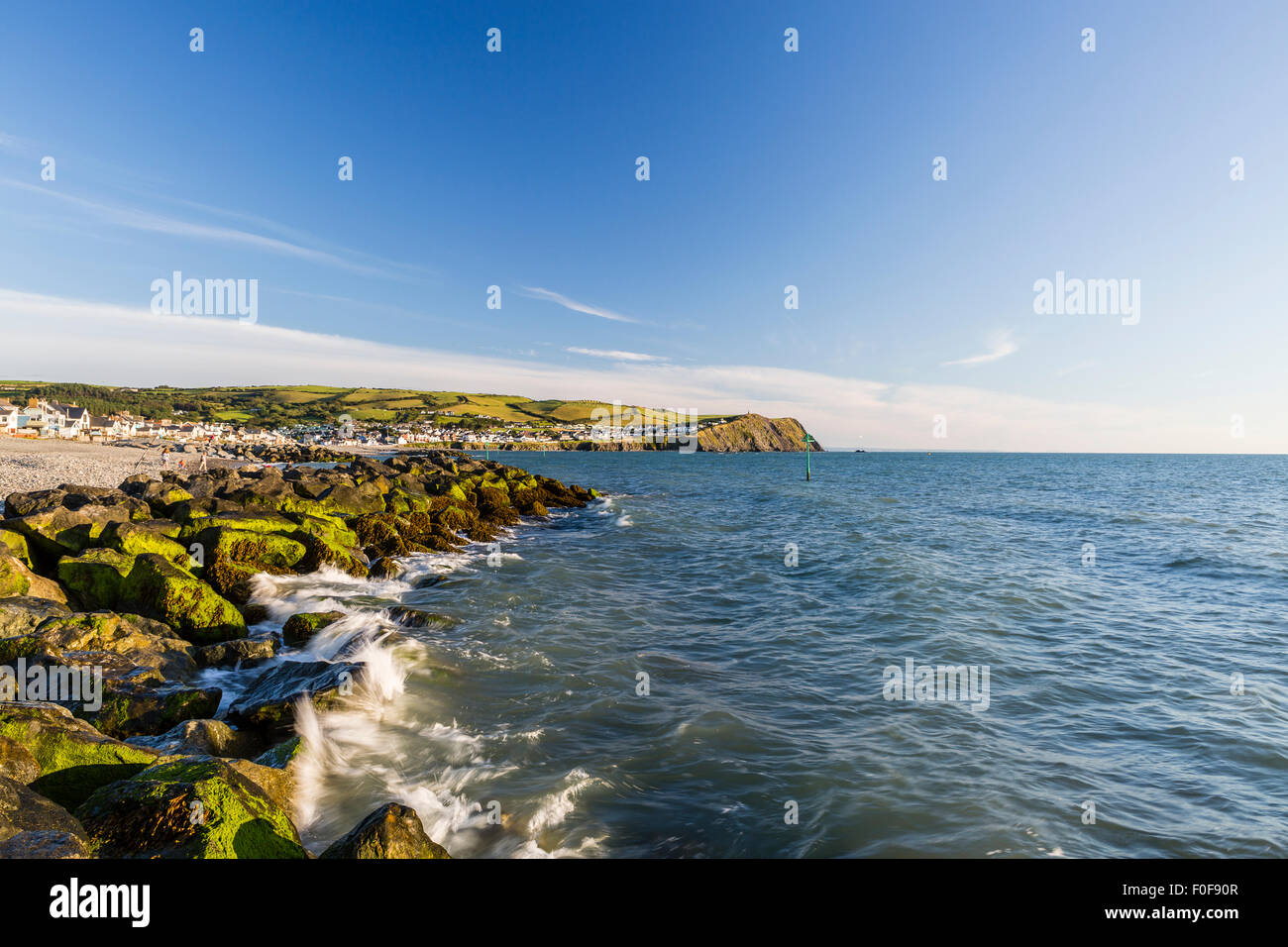 The headland and seafront at Borth, Ceredigion, Wales Stock Photo - Alamy
