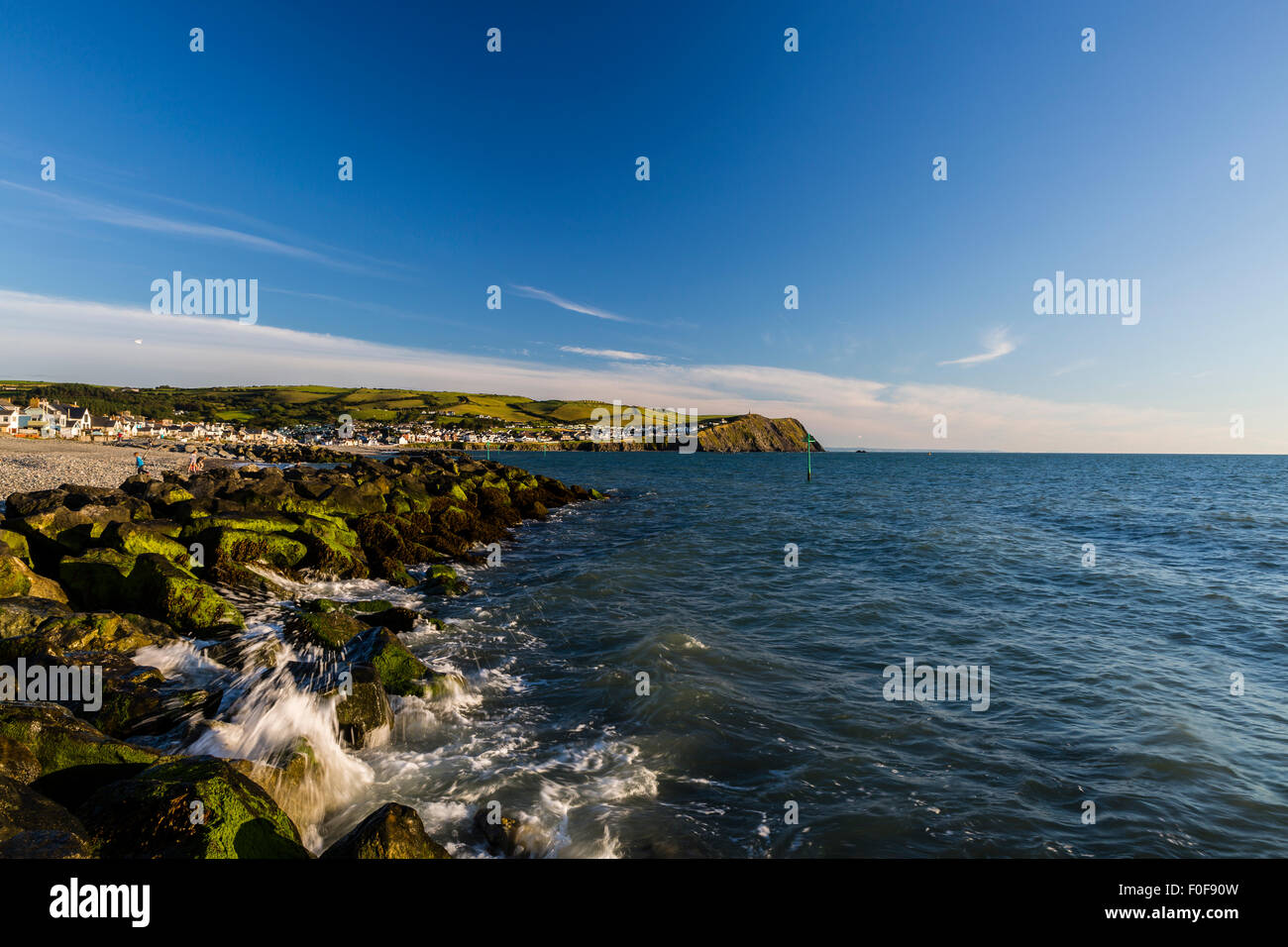 The headland and seafront at Borth, Ceredigion, Wales Stock Photo - Alamy