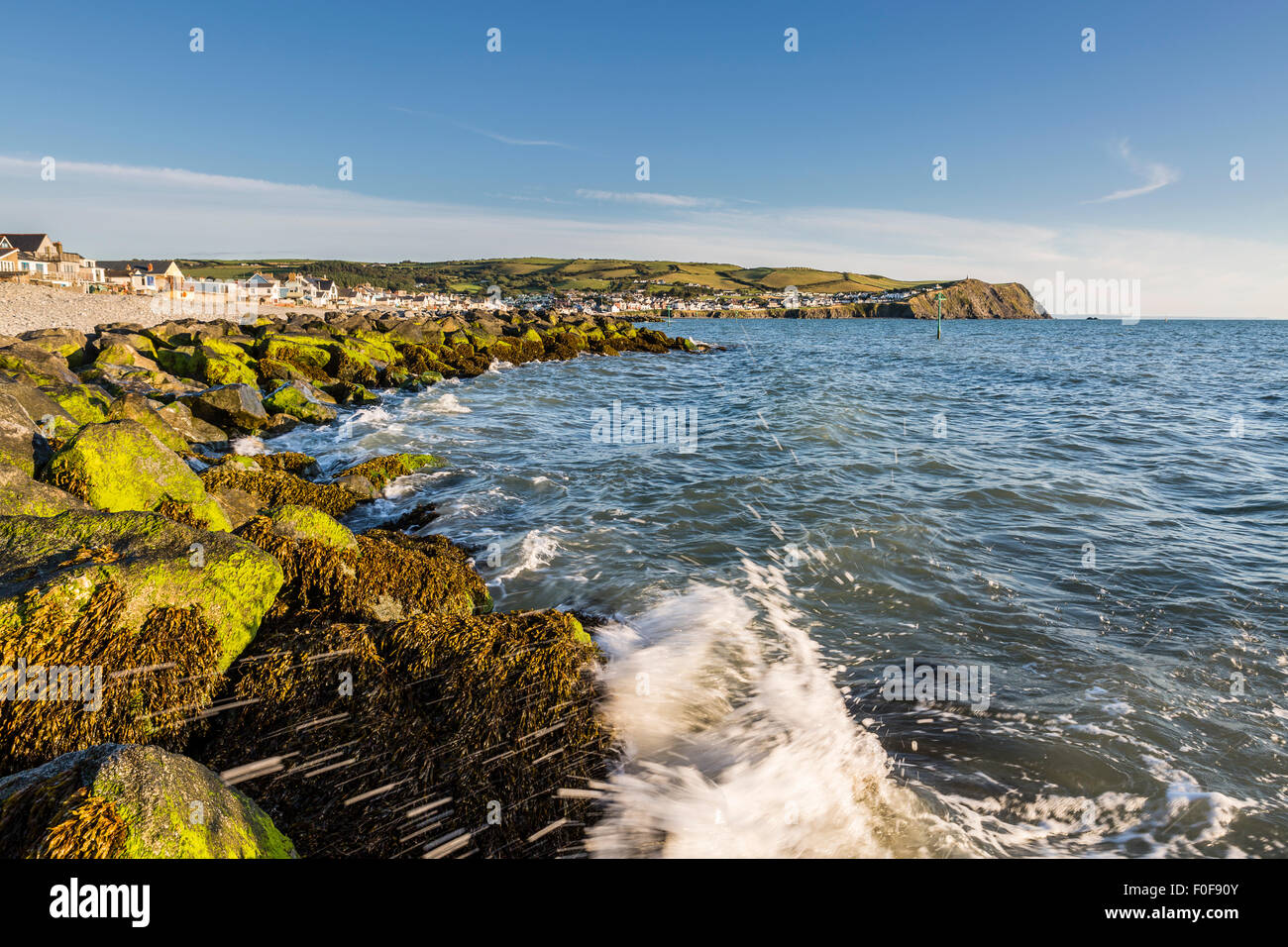 The headland and seafront at Borth, Ceredigion, Wales Stock Photo - Alamy