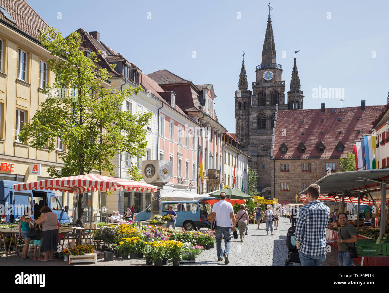 Martin Luther Platz square and the Church of St. Gumbertus, Ansbach ...