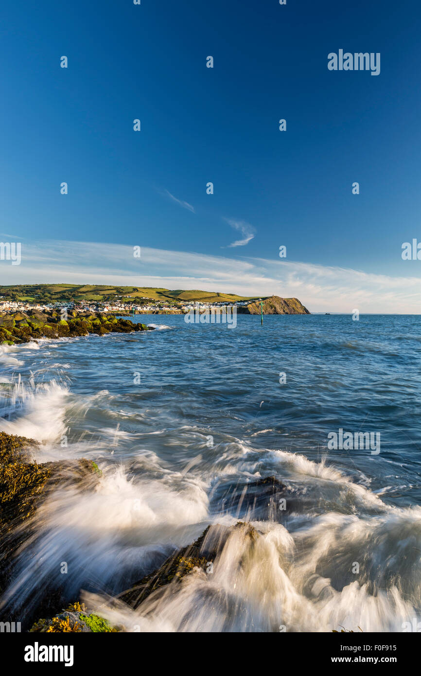 The headland and seafront at Borth, Ceredigion, Wales Stock Photo - Alamy