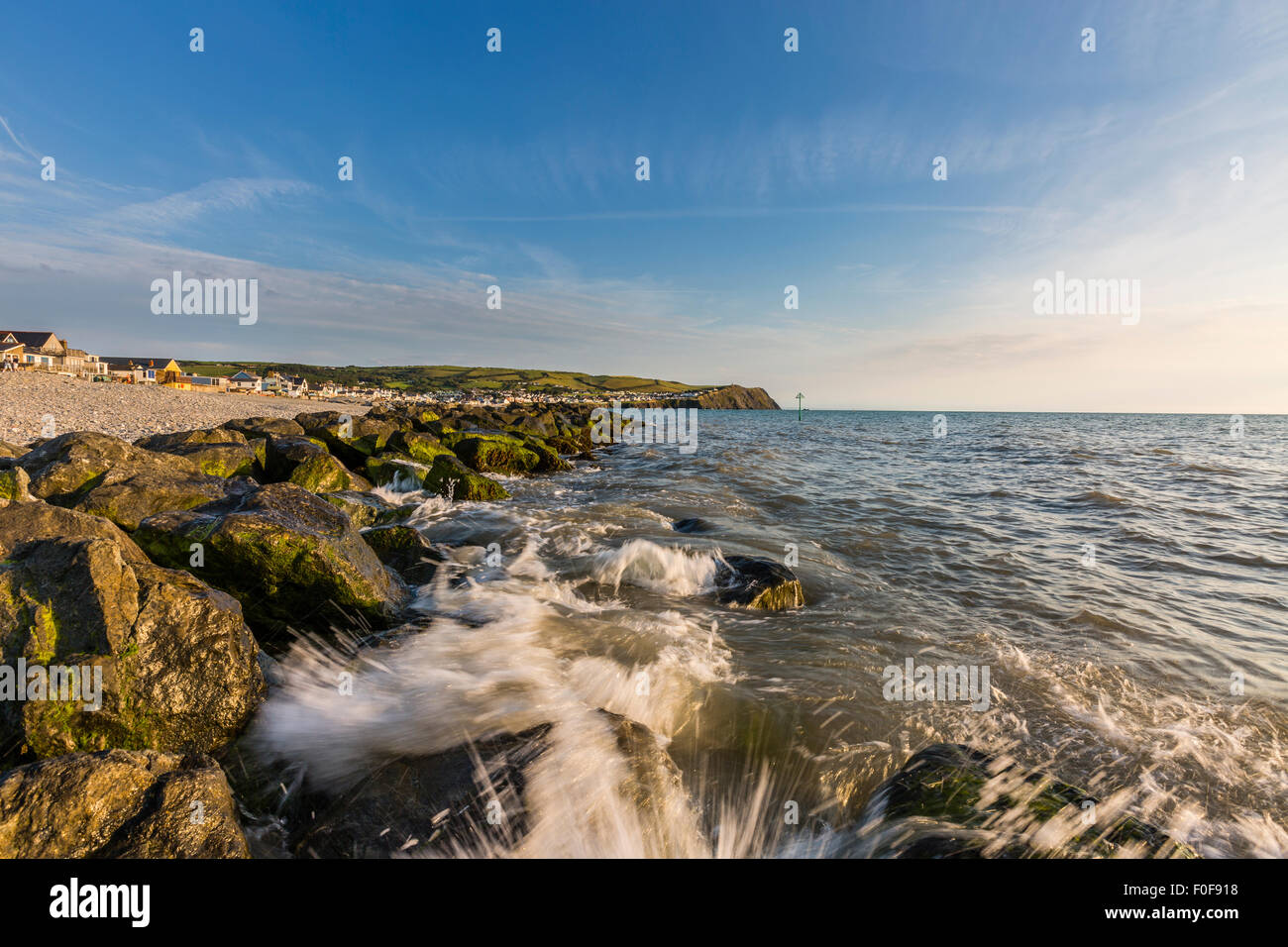 The headland and seafront at Borth, Ceredigion, Wales Stock Photo - Alamy