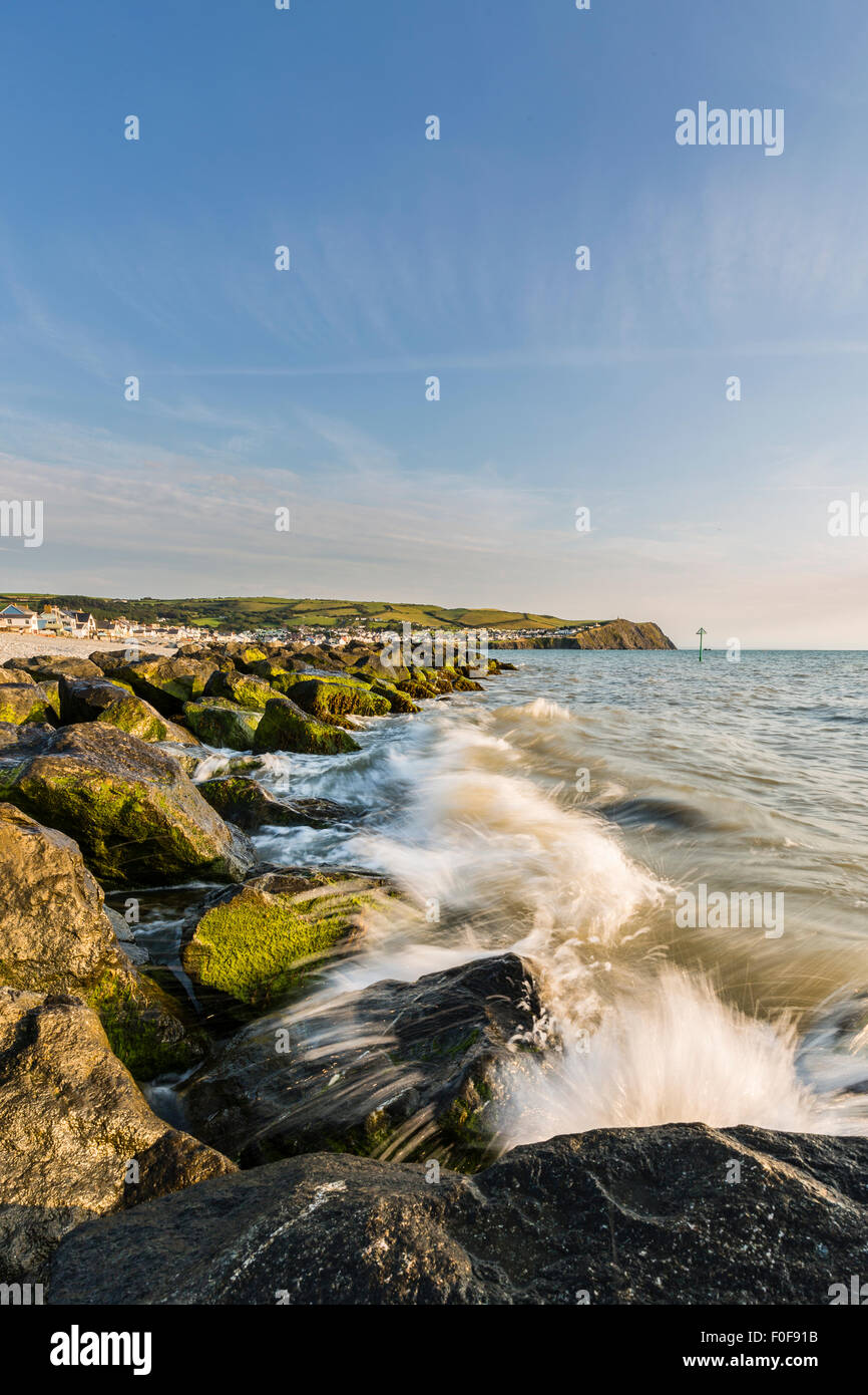 The headland and seafront at Borth, Ceredigion, Wales Stock Photo - Alamy