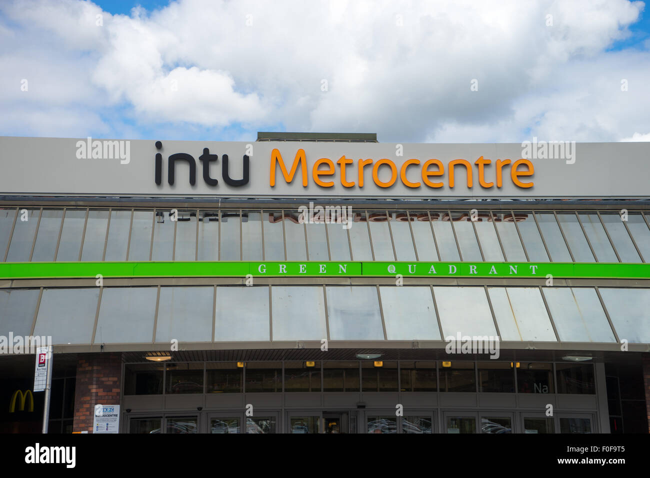 Green Mall entrance of the Intu MetroCentre, also known as the Metro ...