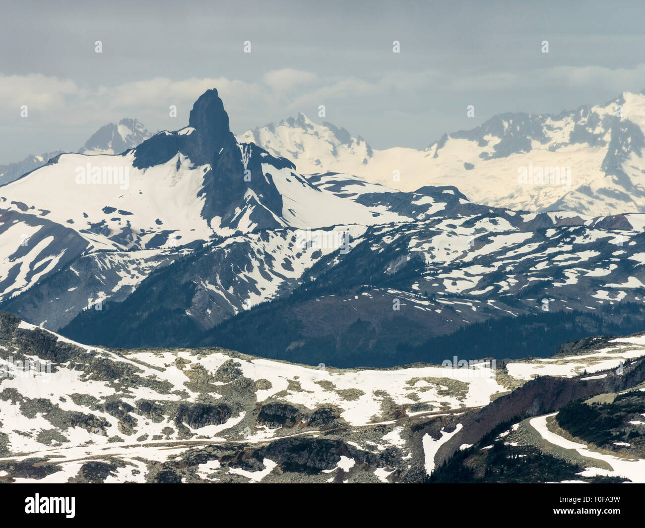 Black Tusk Mountain seen from near the Horstman Hut on Blackcomb ...