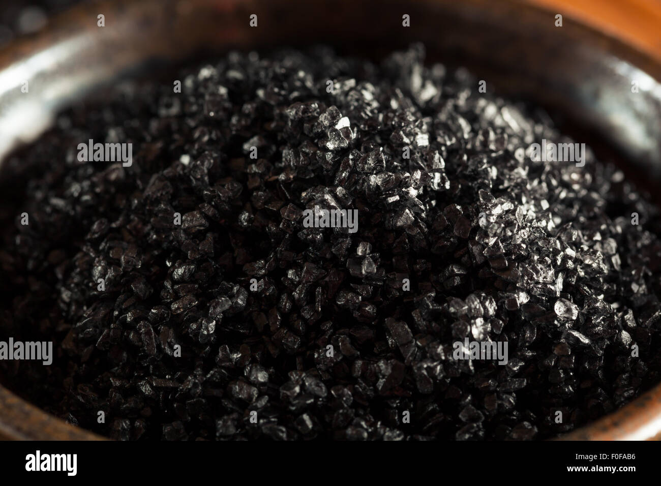 Black Hawaiin Lava Sea Salt in a Bowl Stock Photo - Alamy
