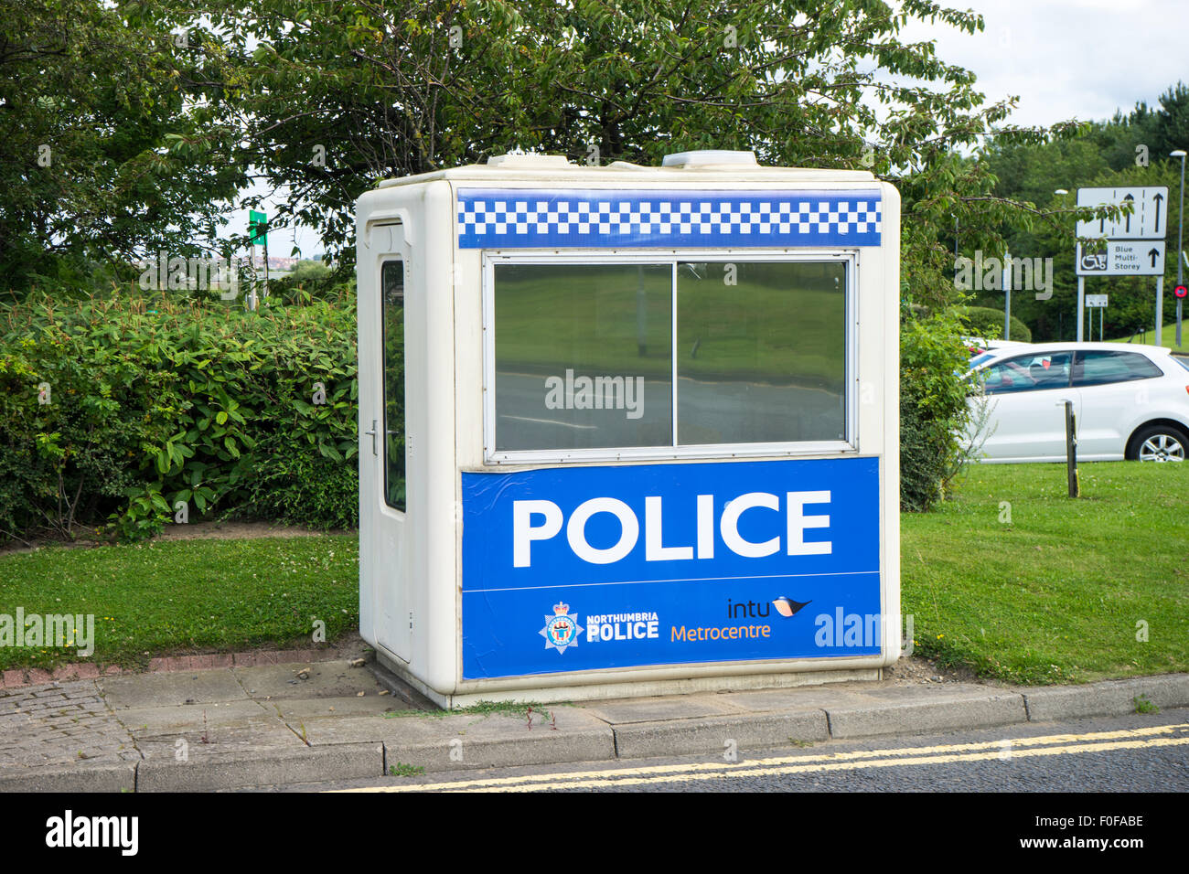 Police box at head of car park at the Intu MetroCentre, Gateshead Stock ...