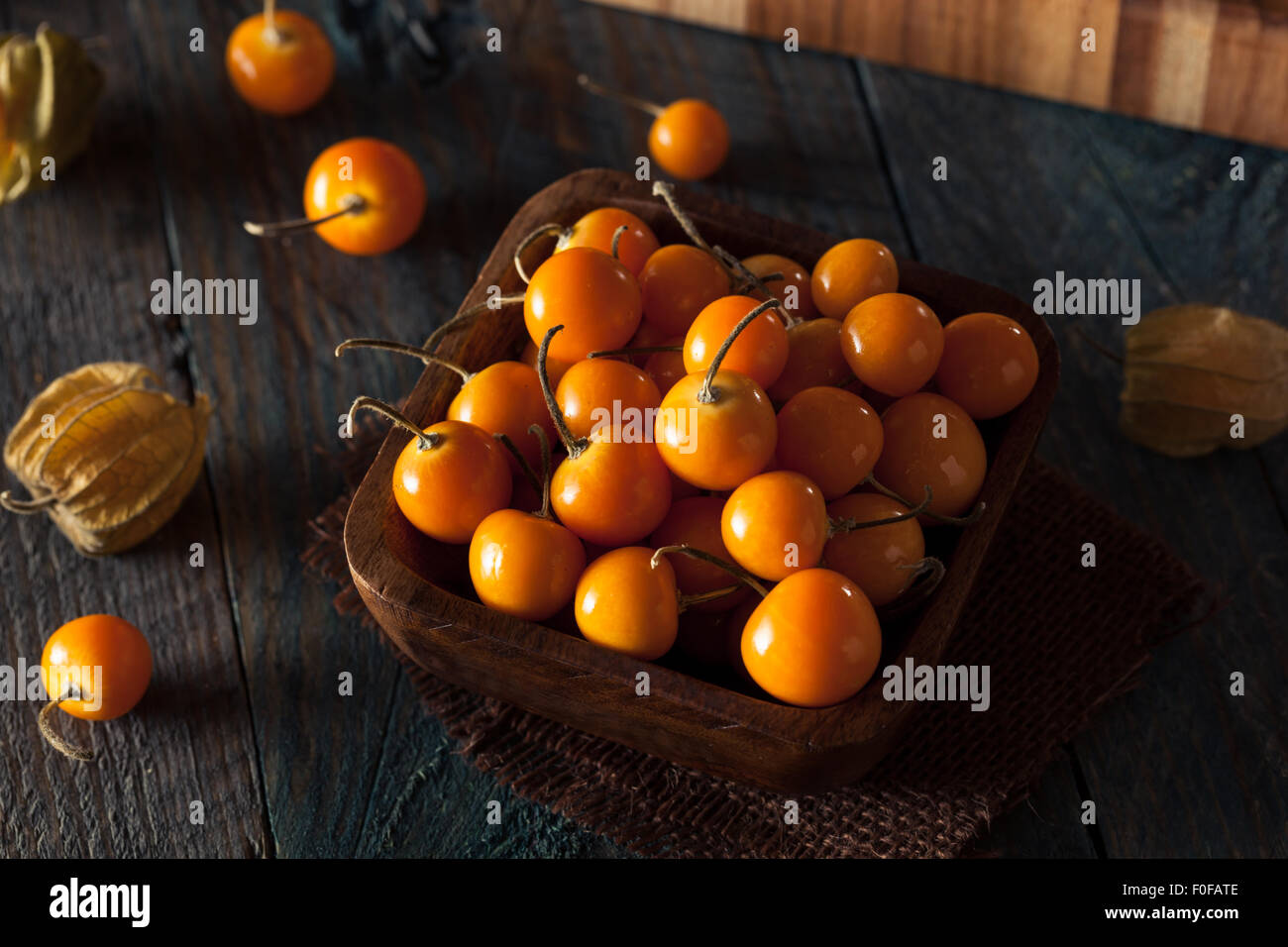 Orange Organic Cape Gooseberries in a Bowl Stock Photo - Alamy