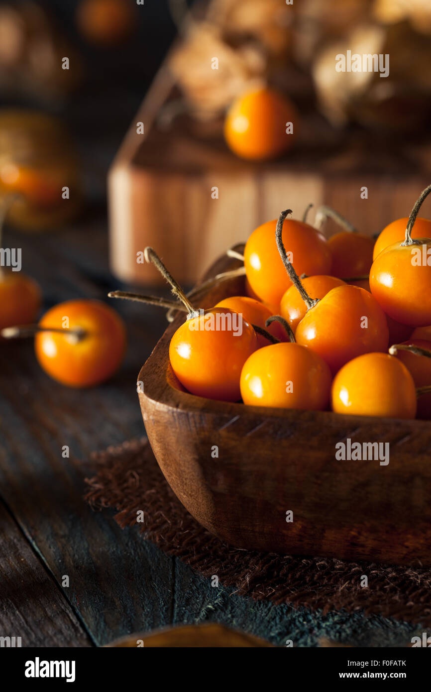 Orange Organic Cape Gooseberries in a Bowl Stock Photo - Alamy