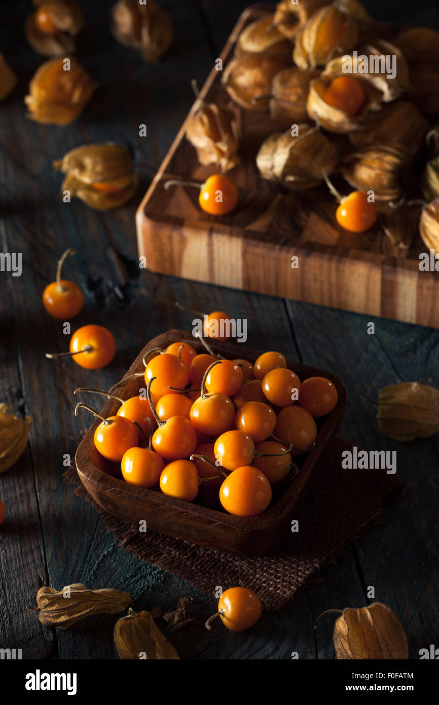 Orange Organic Cape Gooseberries in a Bowl Stock Photo - Alamy