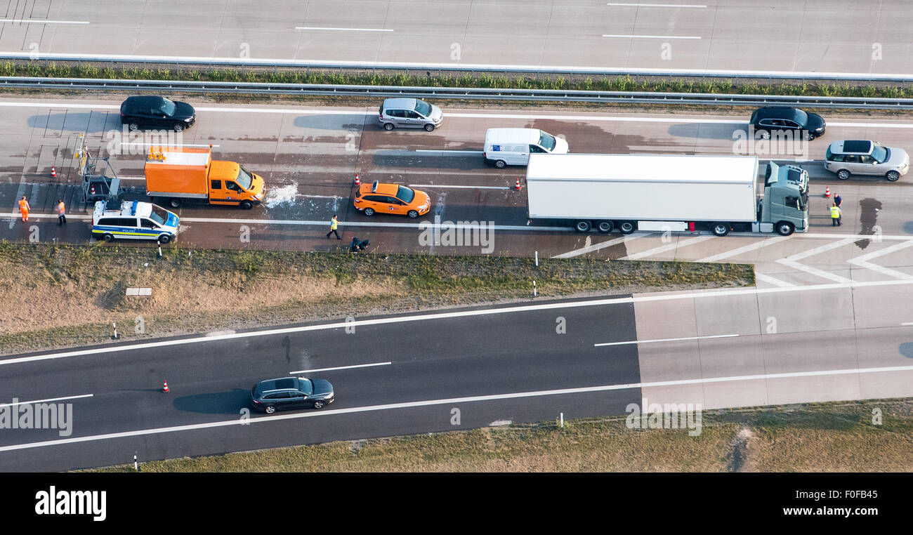 Berlin, Germany. 14th Aug, 2015. A lorry involved in the accident at ...
