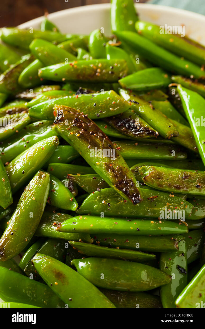 Homemade Sauteed Sugar Snap Peas Ready to Eat Stock Photo - Alamy