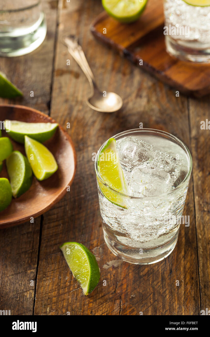 Alcoholic Gin and Tonic with a Lime Garnish Stock Photo - Alamy