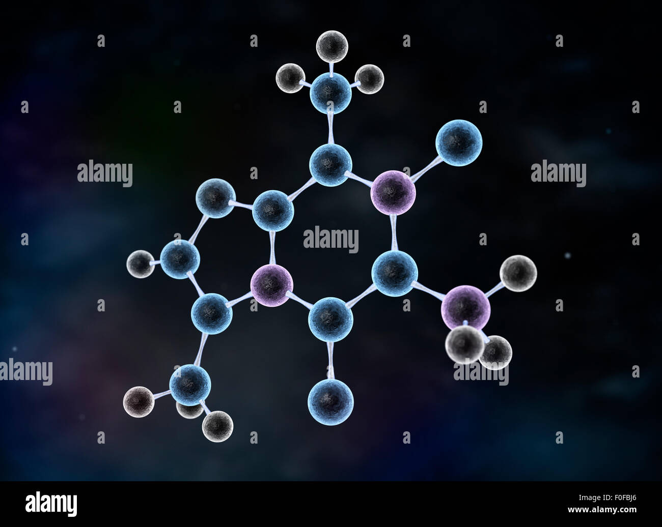 Abstract molecule structure on the dark background Stock Photo - Alamy