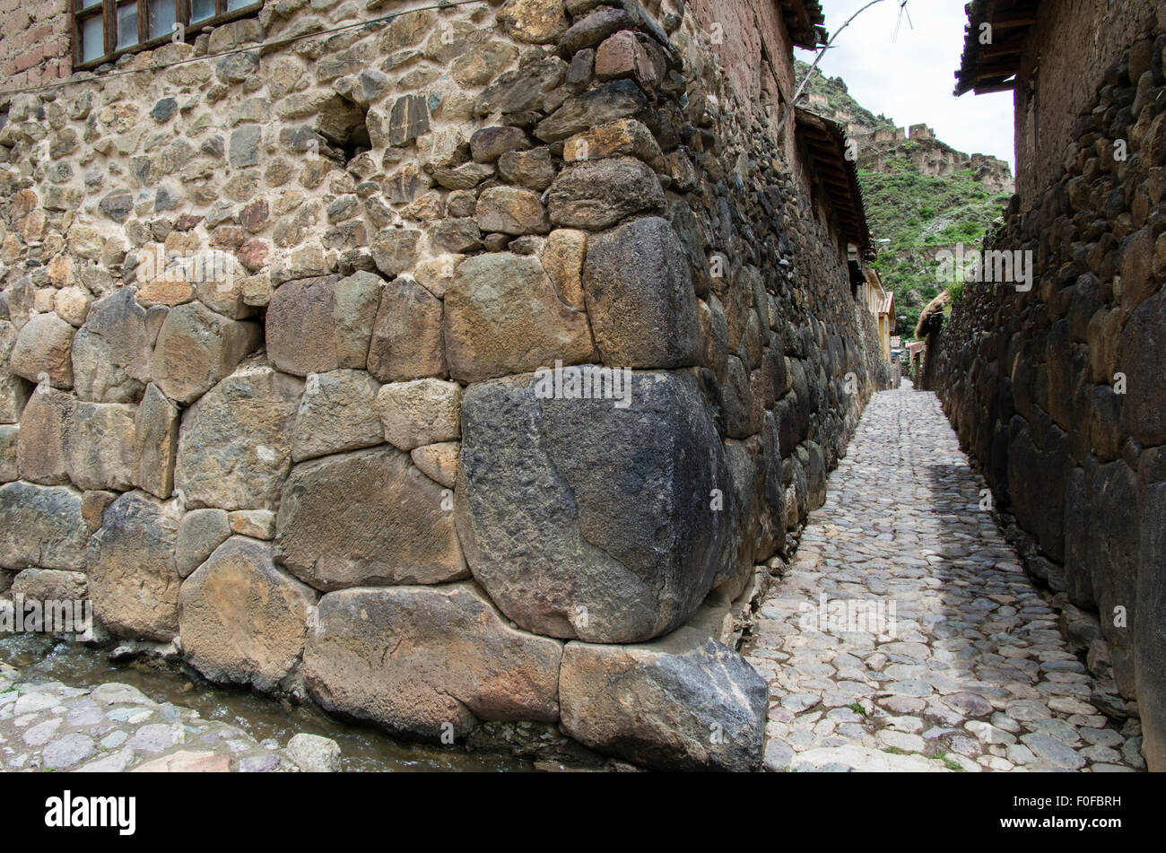 Ollantaytambo village. Inca village in Sacred valley, Cusco. Peru Stock ...