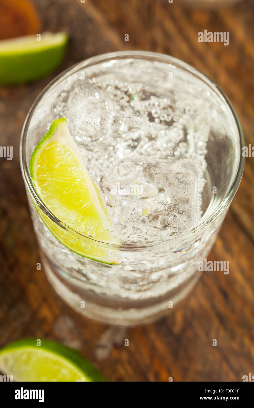 Alcoholic Gin and Tonic with a Lime Garnish Stock Photo - Alamy