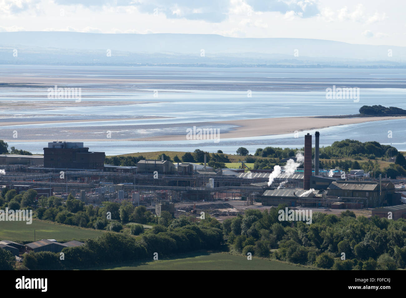 GSK Biopharmaceutical factory seen from above Ulverston, South Lakeland ...