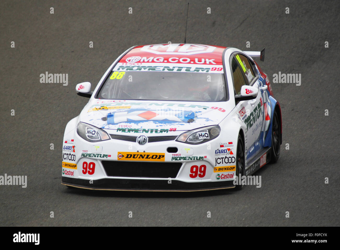 Sam Tordoff on the Brabham Straight in the MG Triple Eight Racing MG6 ...