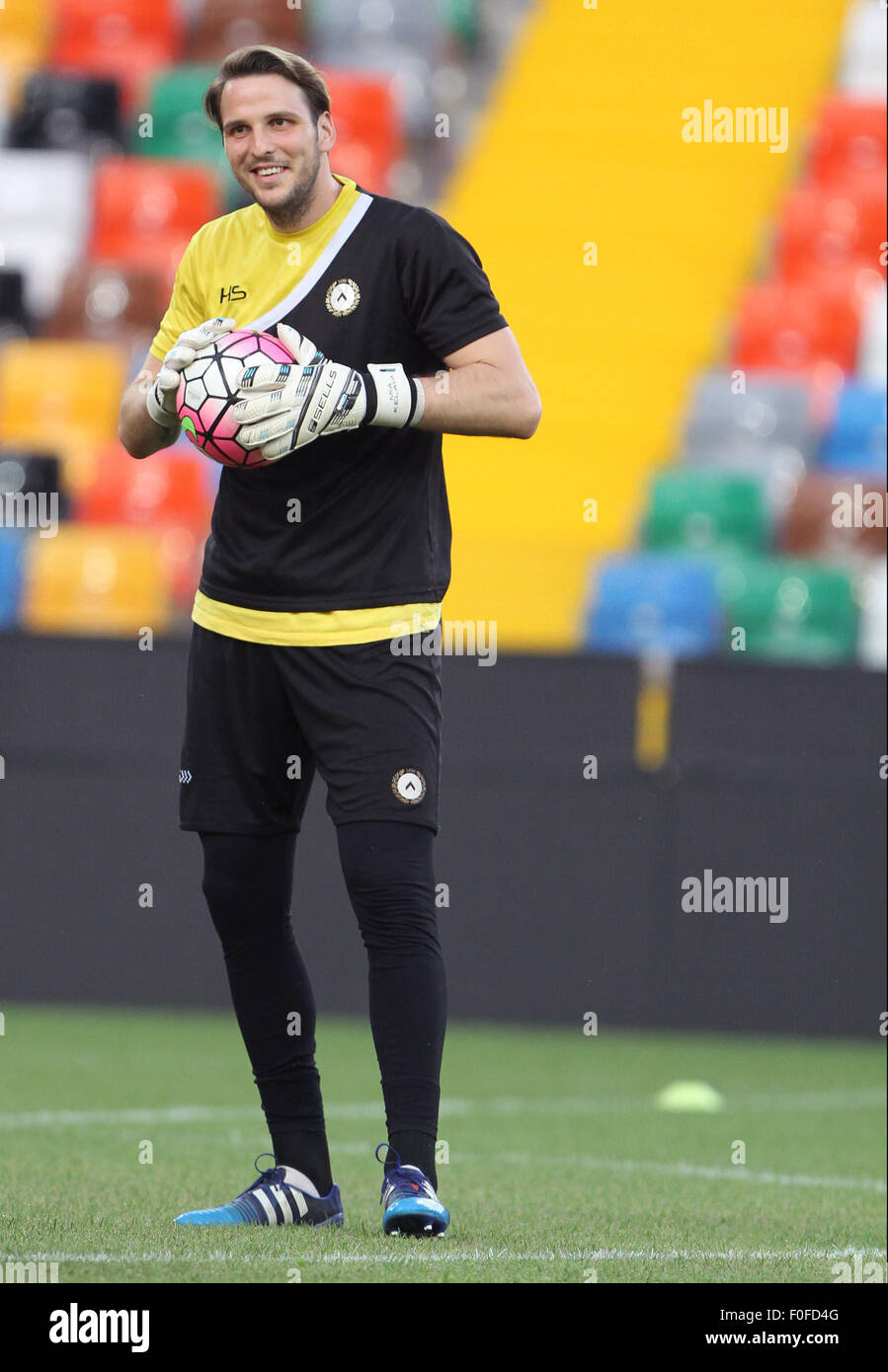 Udine, Italy. 13th August, 2015. Udinese's goalkeepr Ivan Kelava during ...