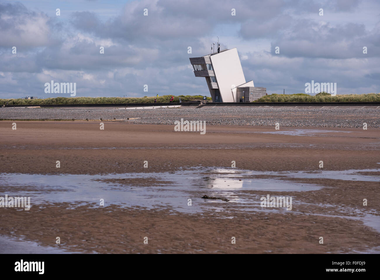 Coastwatch observation tower Rossall Point Fleetwood Stock Photo - Alamy