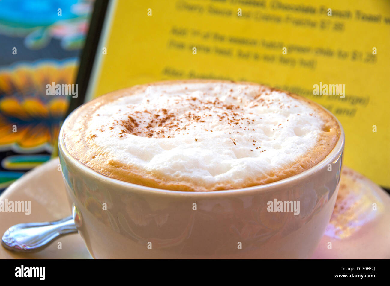 coffee cappuccino cup menu Stock Photo - Alamy