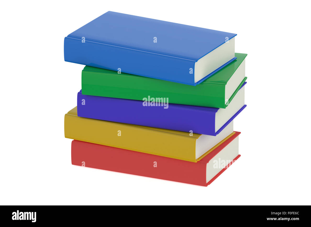 heap of multicolored books isolated on white background Stock Photo - Alamy