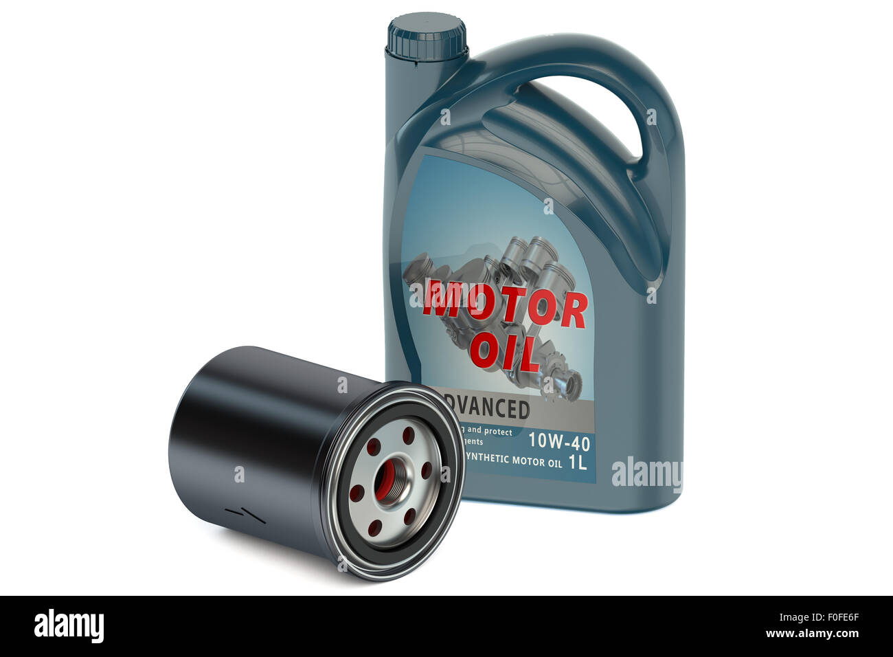 motor oil and oil filter isolated on white background Stock Photo - Alamy