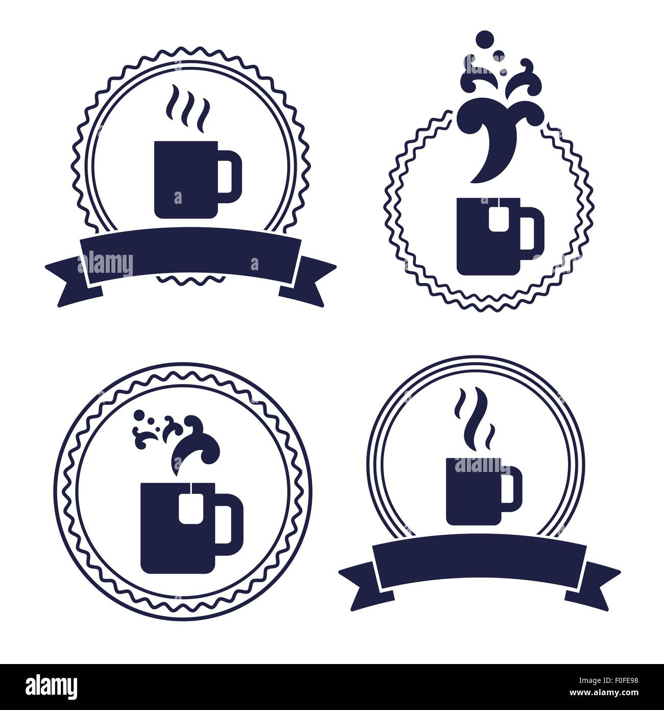 Coffee and tea set Stock Vector Images - Alamy