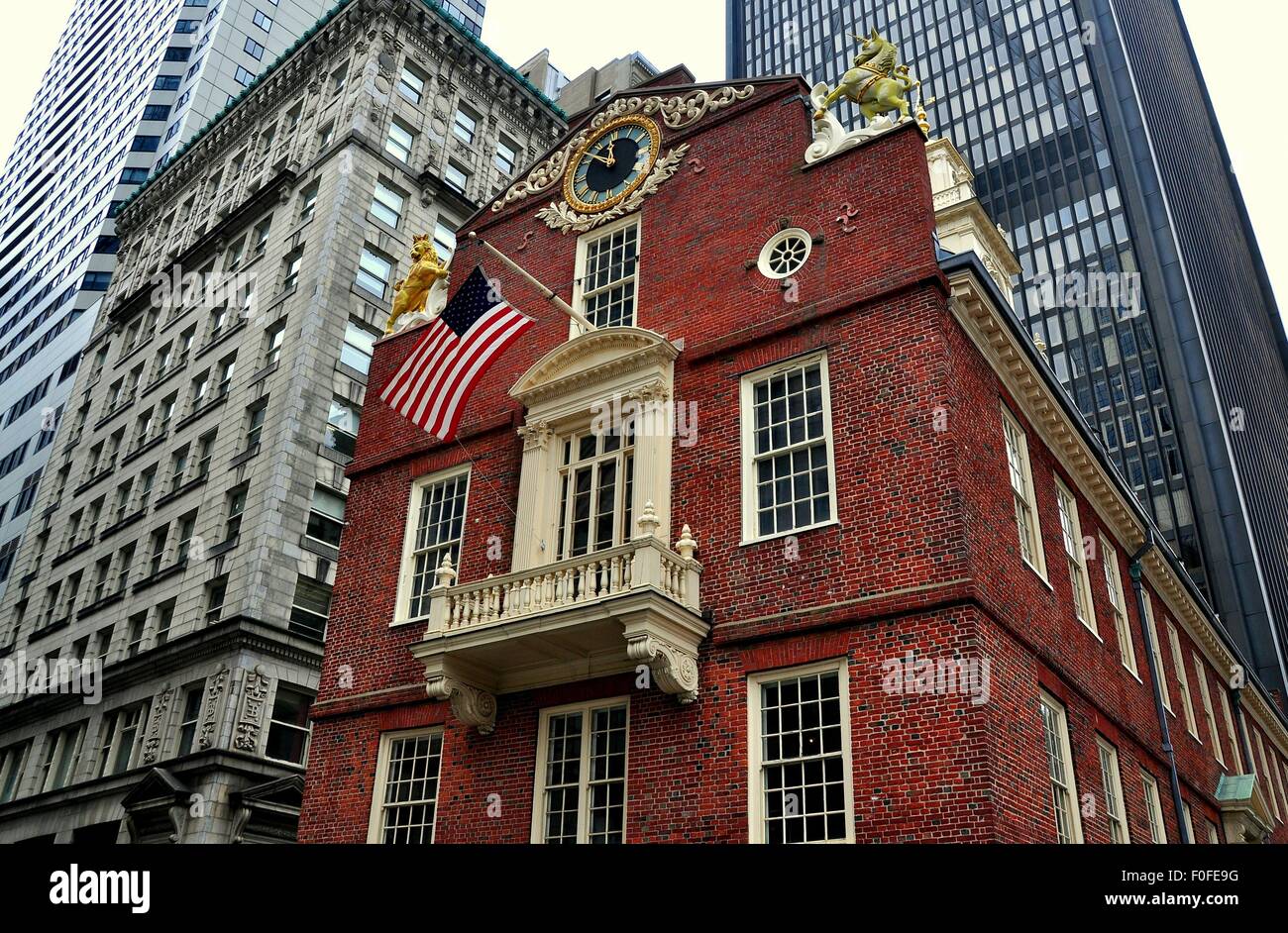 Boston, Massachusetts: Historic 1713 Old State House at the corner of ...