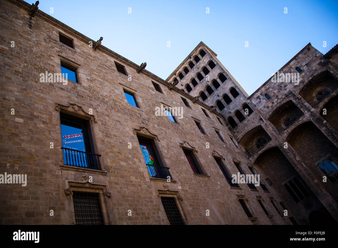 Palau Reial Major at Placa del Rei in Barcelona Stock Photo - Alamy