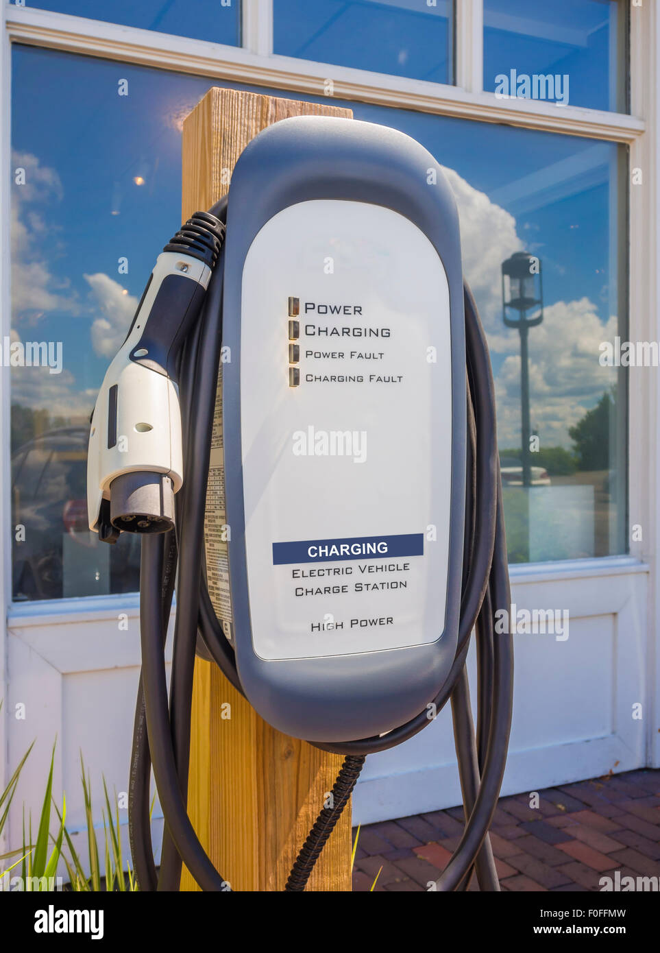 Front view of an electric car charging station Stock Photo - Alamy