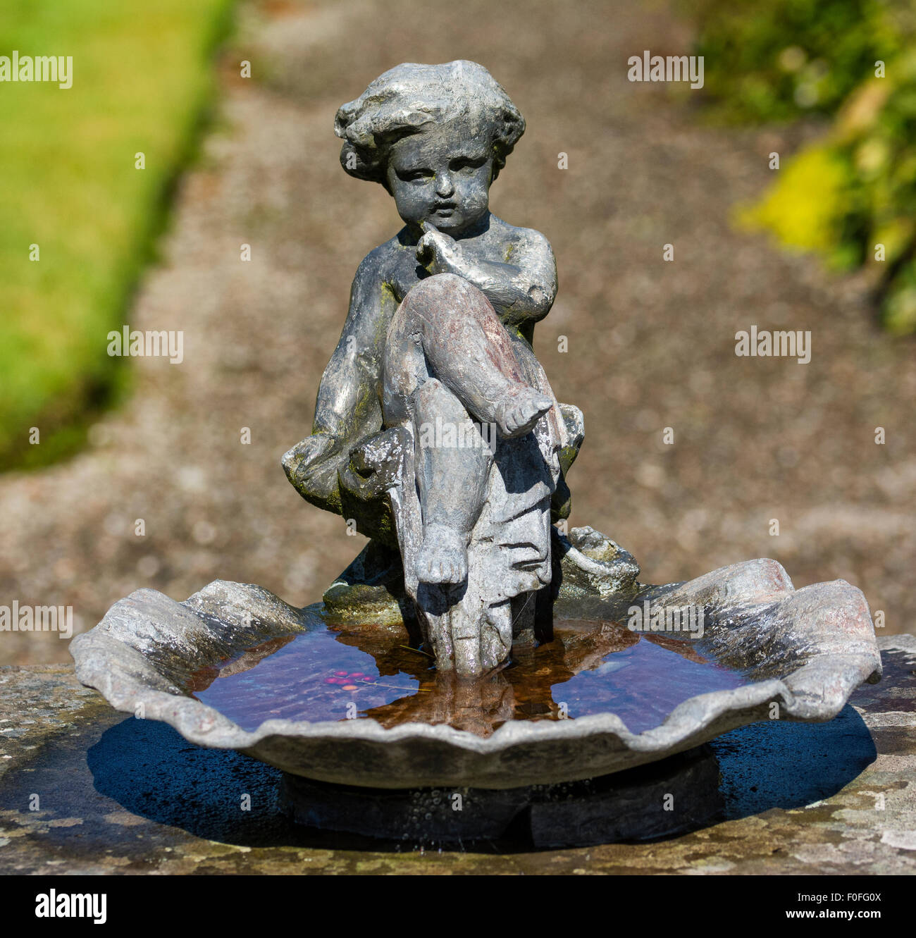 Cherub Bird Bath Stock Photo - Alamy