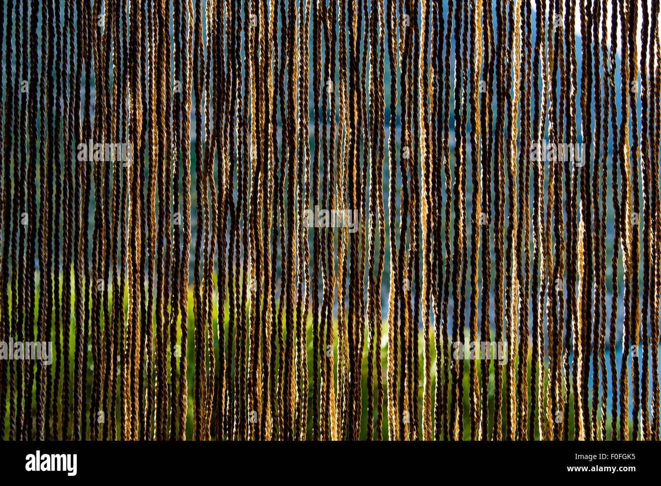 Curtains made of natural straw Stock Photo - Alamy