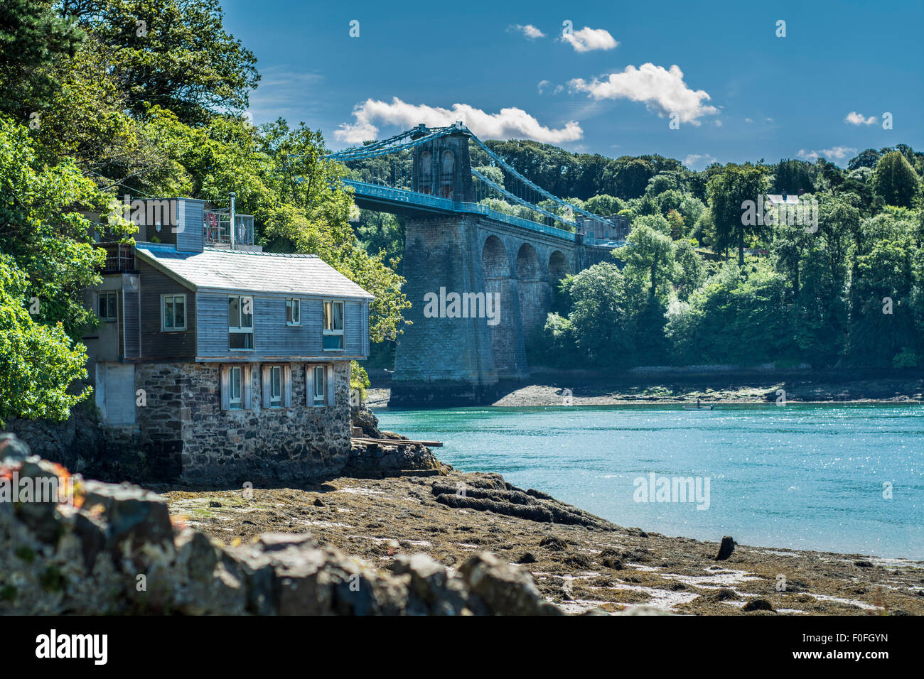 View of the Menai Bridge , Anglesey, North Wales, UK taken on the 8th ...