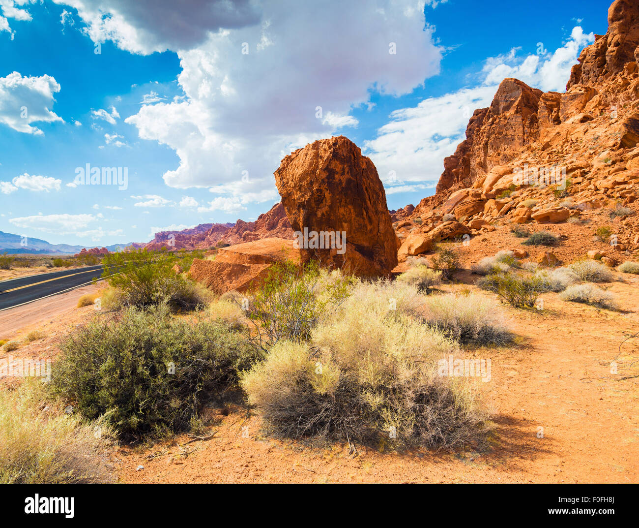 Red Rock Landscape in Valley of Fire State Park, Nevada, USA Stock ...