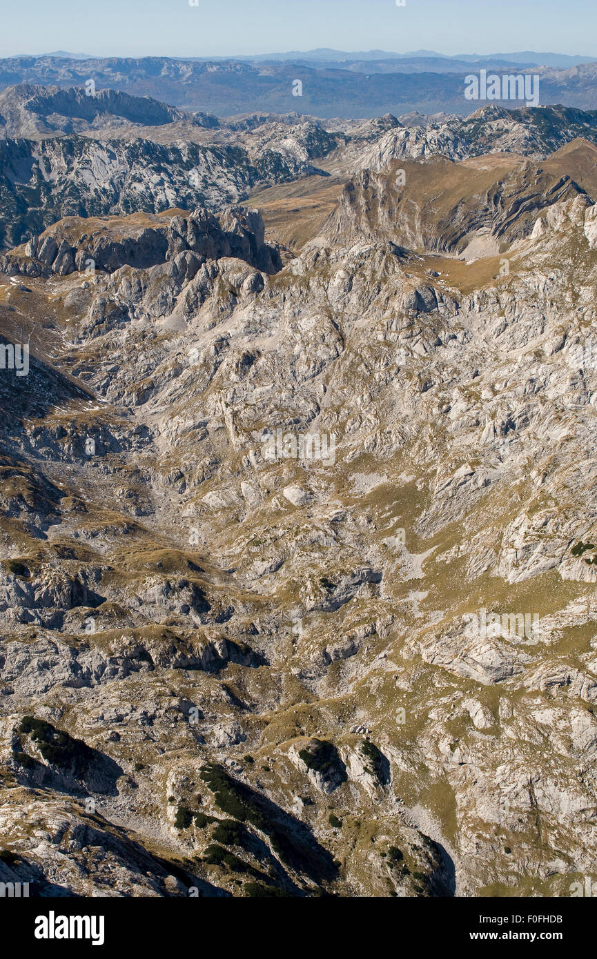 Aerial view of Durmitor Mountains, Durmitor NP, Montenegro, October ...