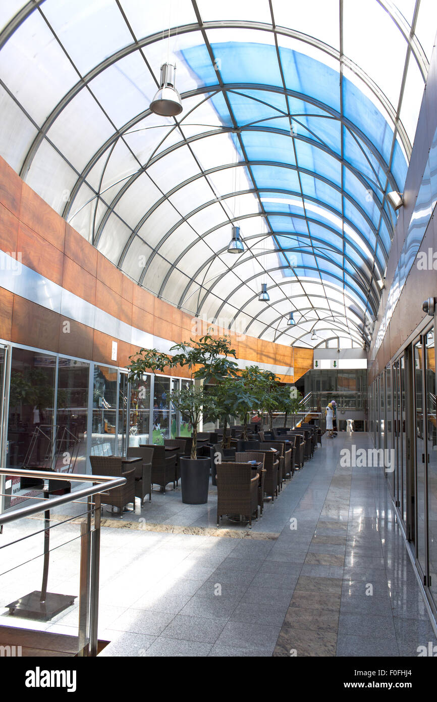 Shopping mallwith a transparent roof Stock Photo - Alamy