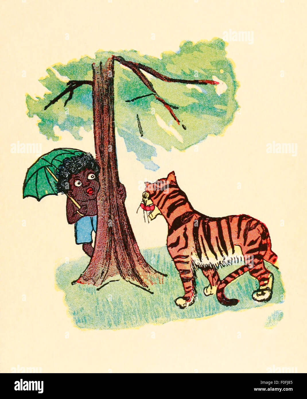 Little Black Sambo meets a second tiger who wants to eat him! Image ...