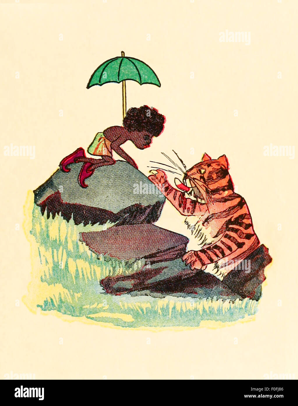 Little Black Sambo meets a third tiger who wants to eat him! Image from ...