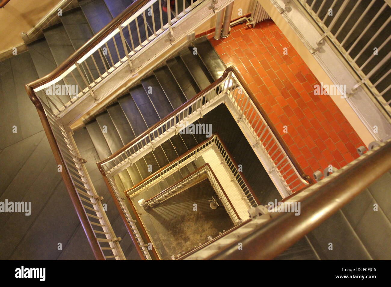 Square stairwell as seen from above Stock Photo - Alamy