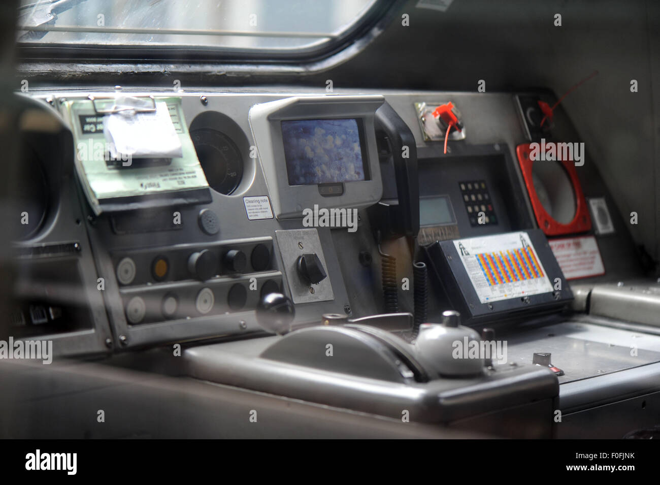 The drivers cab of a First Great Western rail train Stock Photo - Alamy