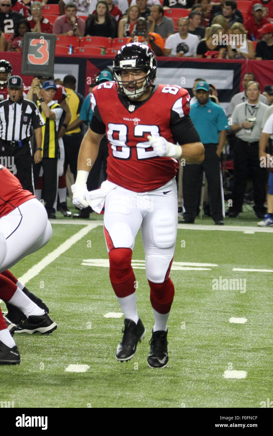 Atlanta, Georgia, USA. 14th Aug, 2015. Atlanta Falcons tight end Mickey ...