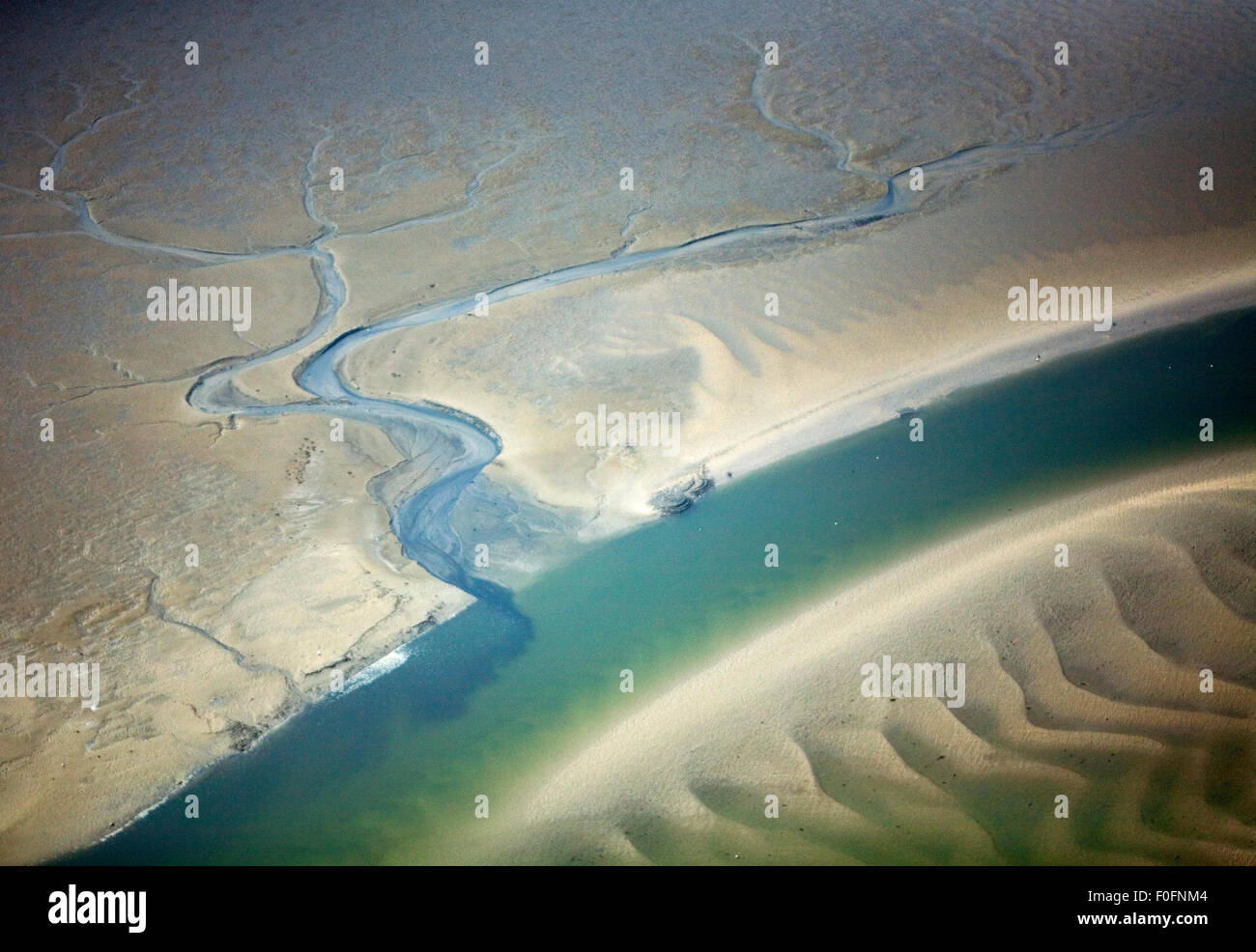 Aerial view of Hallig landscape, Germany, April 2009 Stock Photo - Alamy