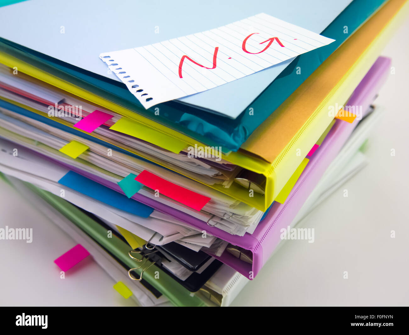 There is the huge pile of business documents on the desk Stock Photo ...